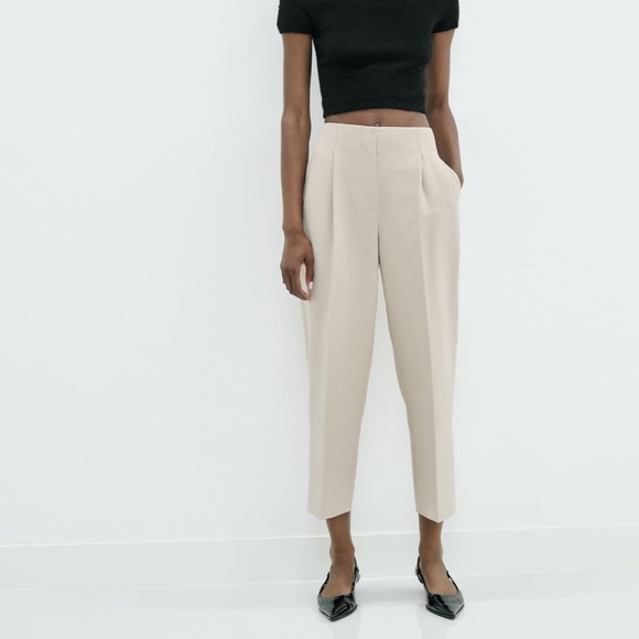 Zara | Pants & Jumpsuits | Zara Highwaisted Tapered Fit Pants | Poshmark